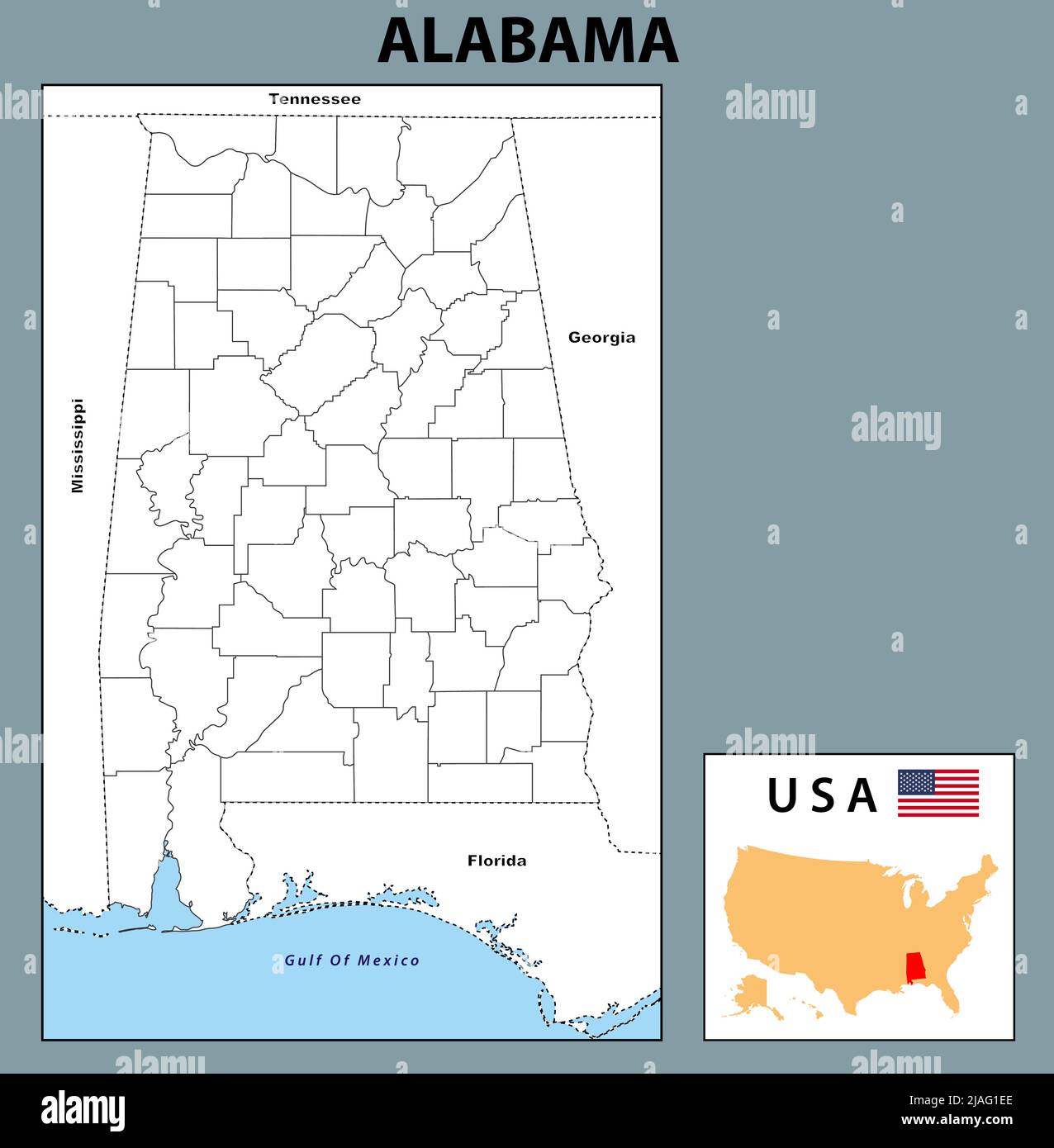 Political map alabama hi-res stock photography and images - Alamy