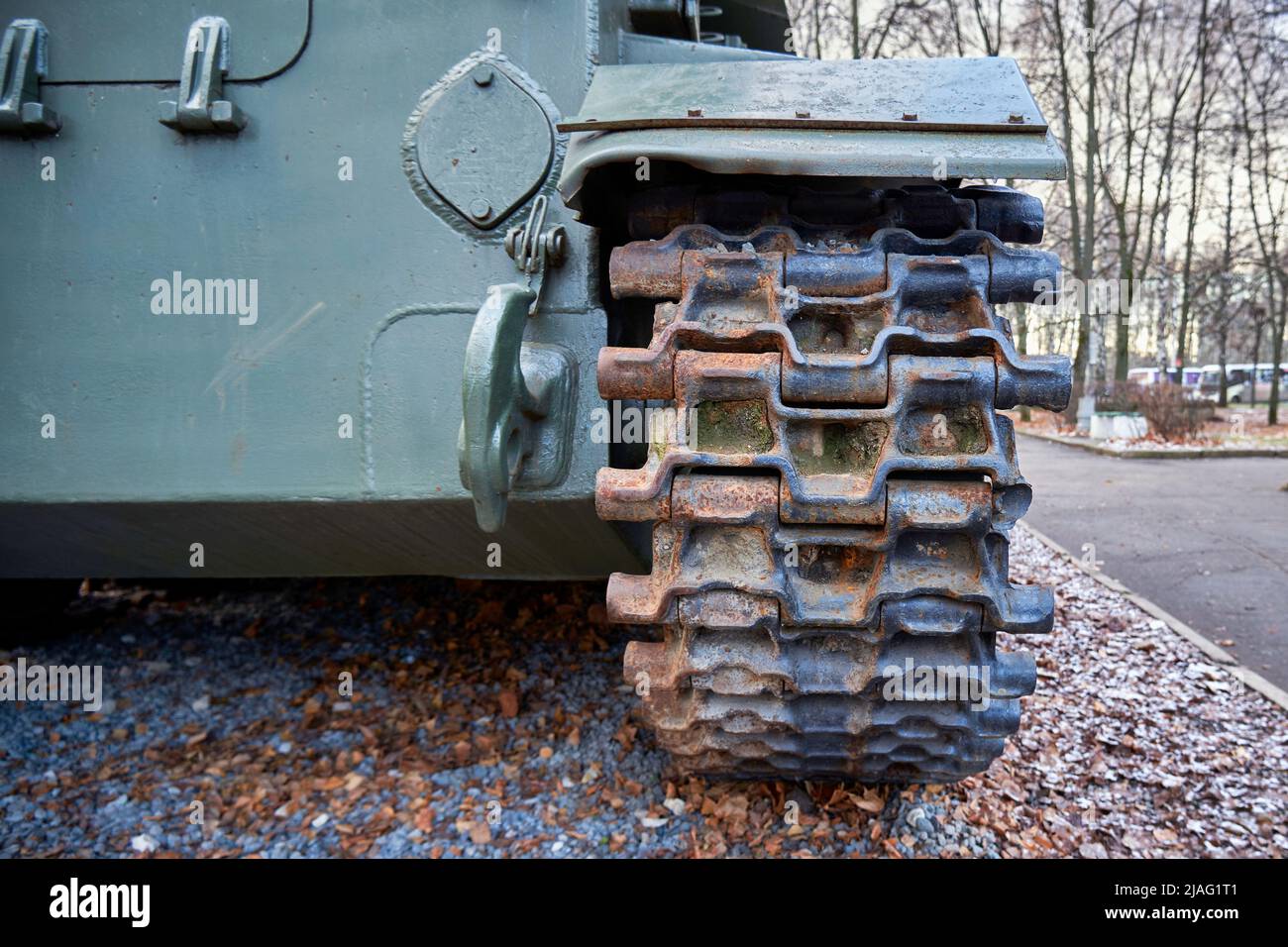 Military tank tracks close up view Stock Photo - Alamy