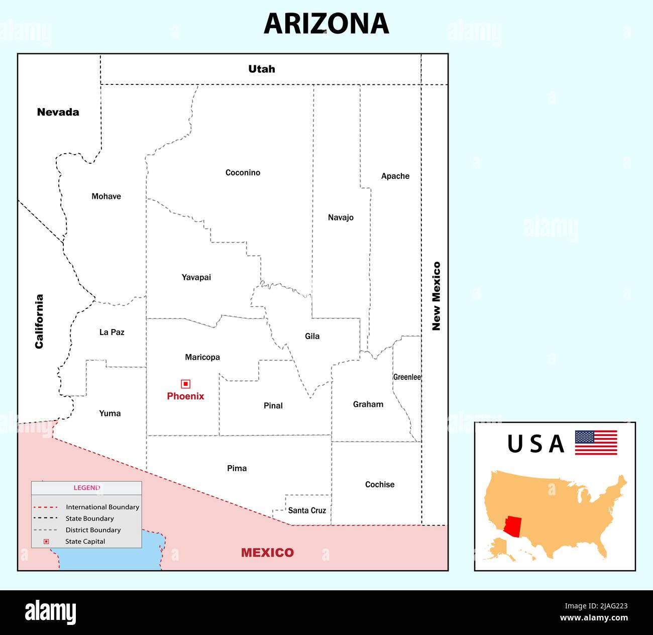 Political map america country hi-res stock photography and images - Alamy