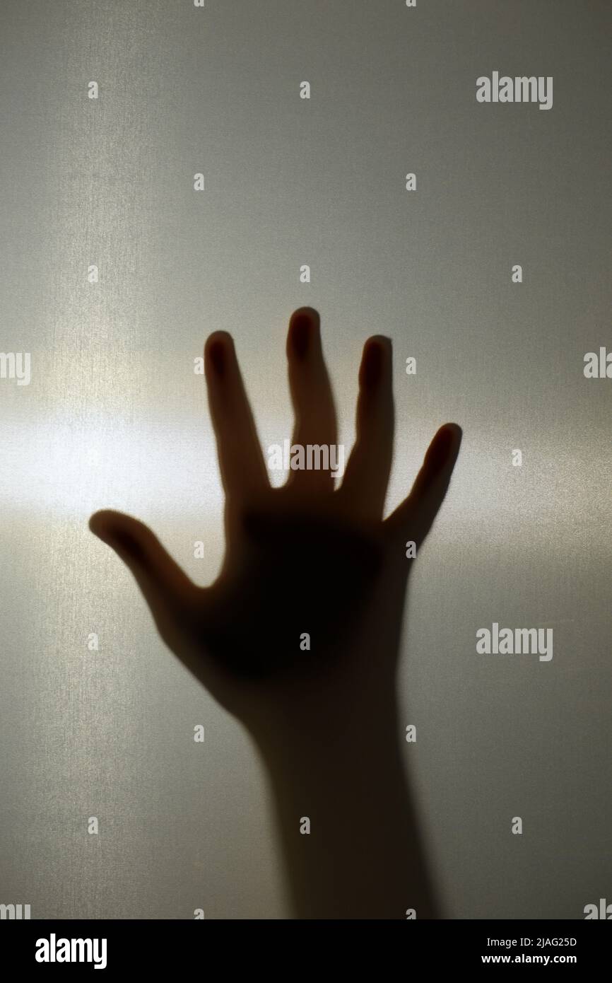 Vertical hand shadow. Safety and motivation concept Stock Photo - Alamy