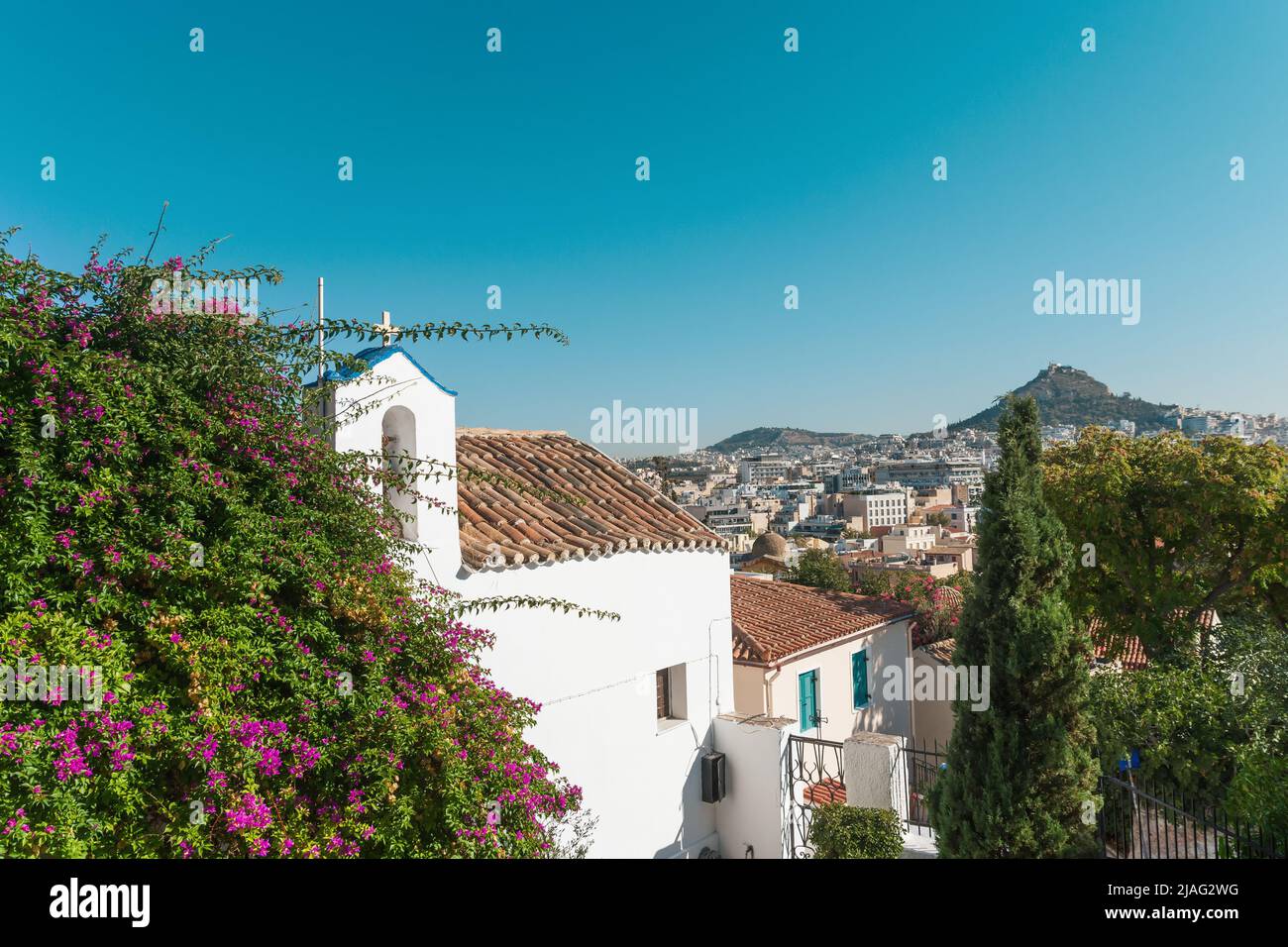 Plaka,an old historical neighbourhood of Athens, clustered around the ...