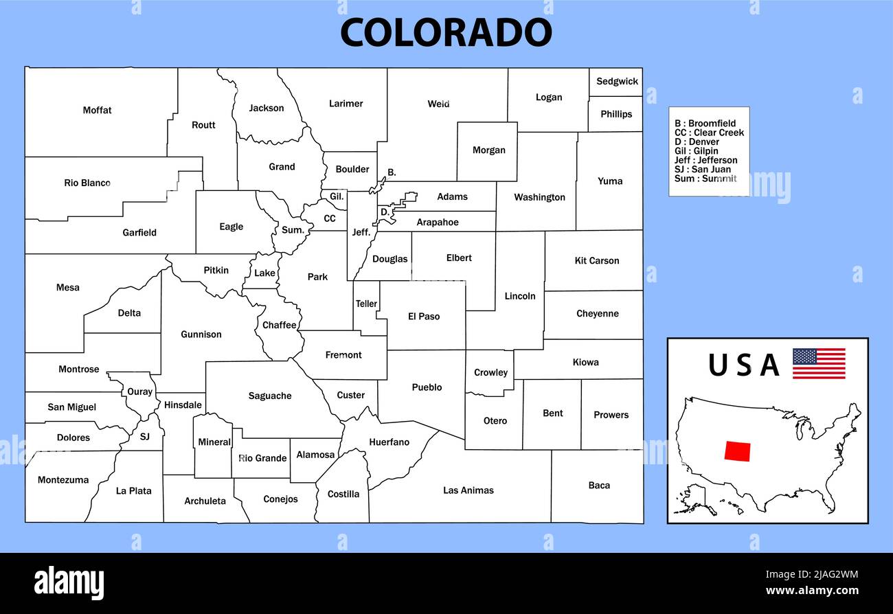 Map of colorado Stock Vector Images - Alamy