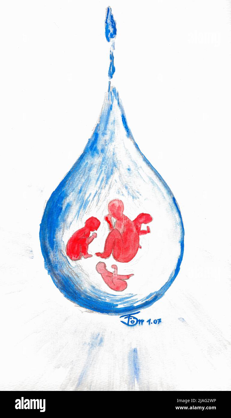 Humans in a Drop Stock Photo - Alamy