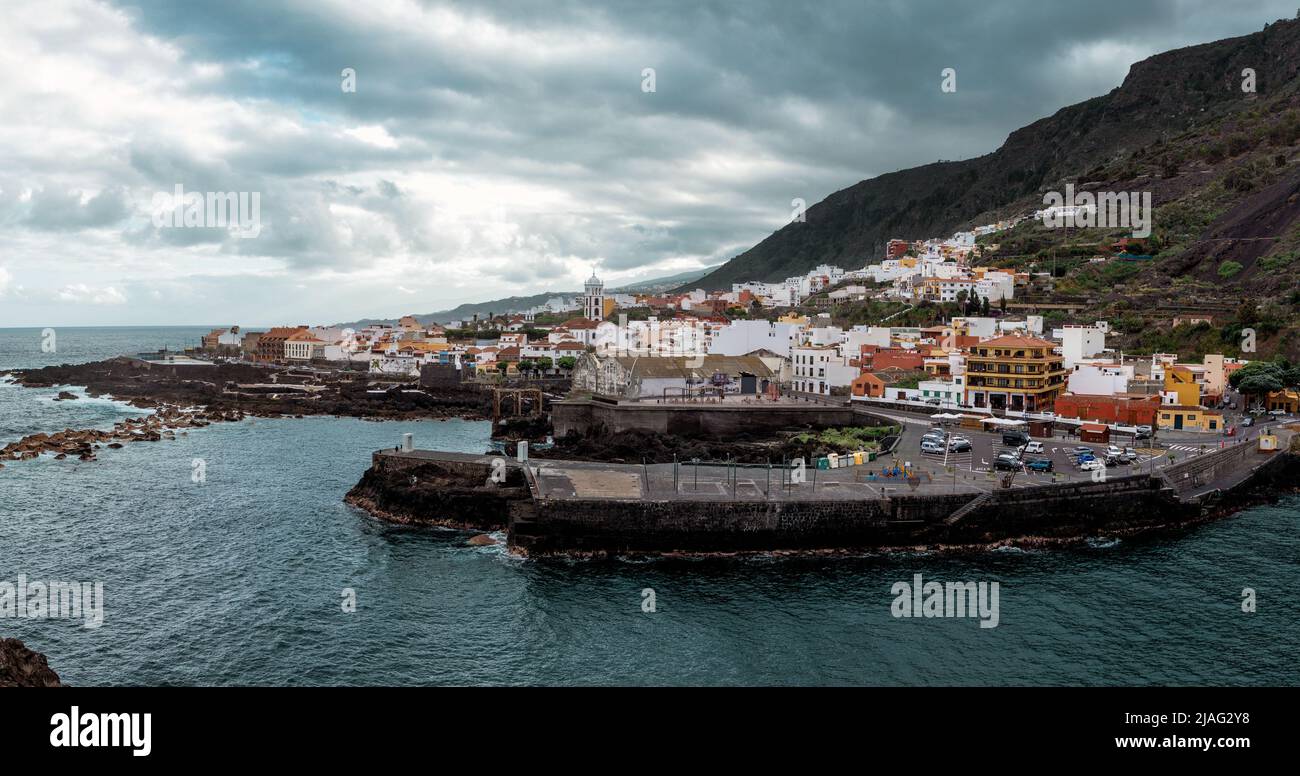 Garachico, Tenerife, Canary islands, Spain: Overview of the colorful ...
