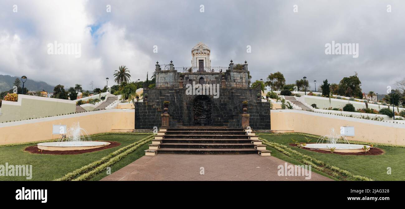 The oldest city on the island of Tenerife - La Oratava. Green streets ...