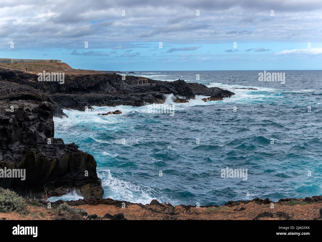 before sea storm on the north coast of Tenerife, Mesa de Mar area Stock ...