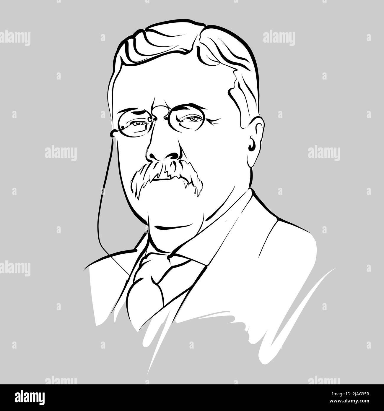 Theodore roosevelt portrait american president Stock Vector Images - Alamy
