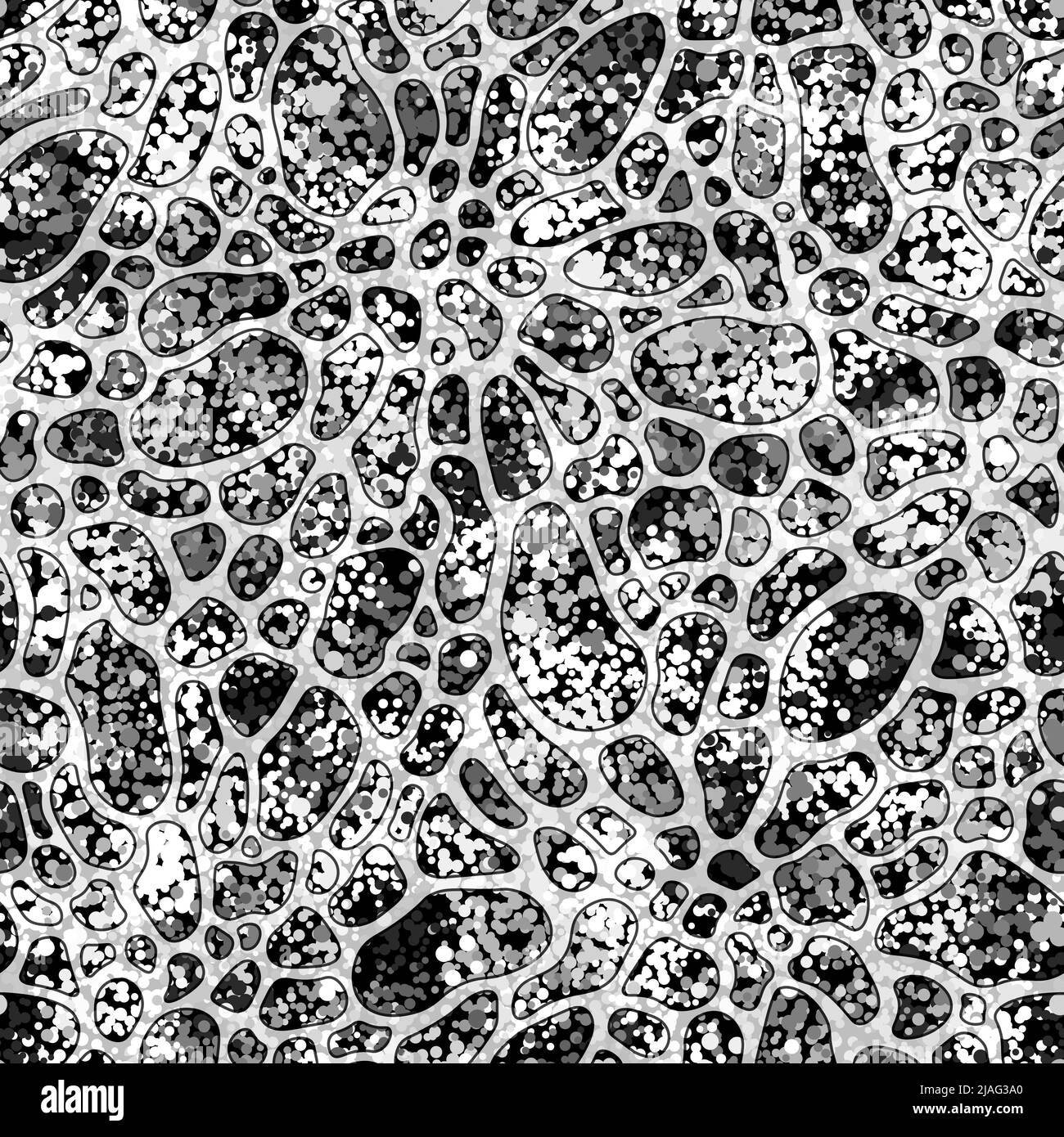 Seamless pattern with abstract spots. Monochrome Neurography shapes ...