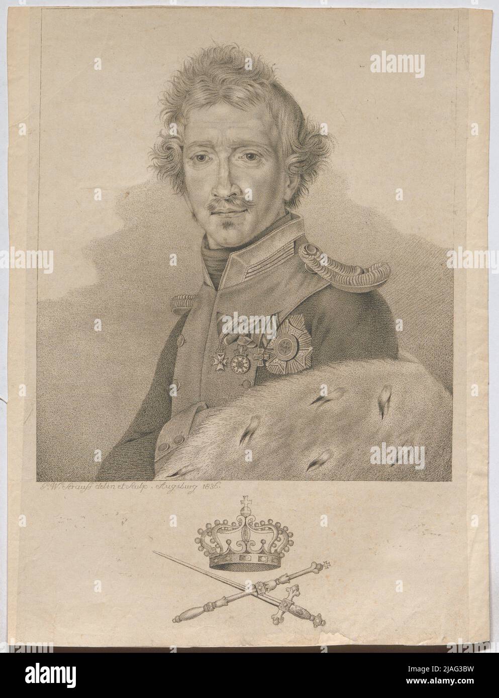 King Ludwig I of Bavaria. Georg Wilhelm Strauß (* 1791), artist Stock ...
