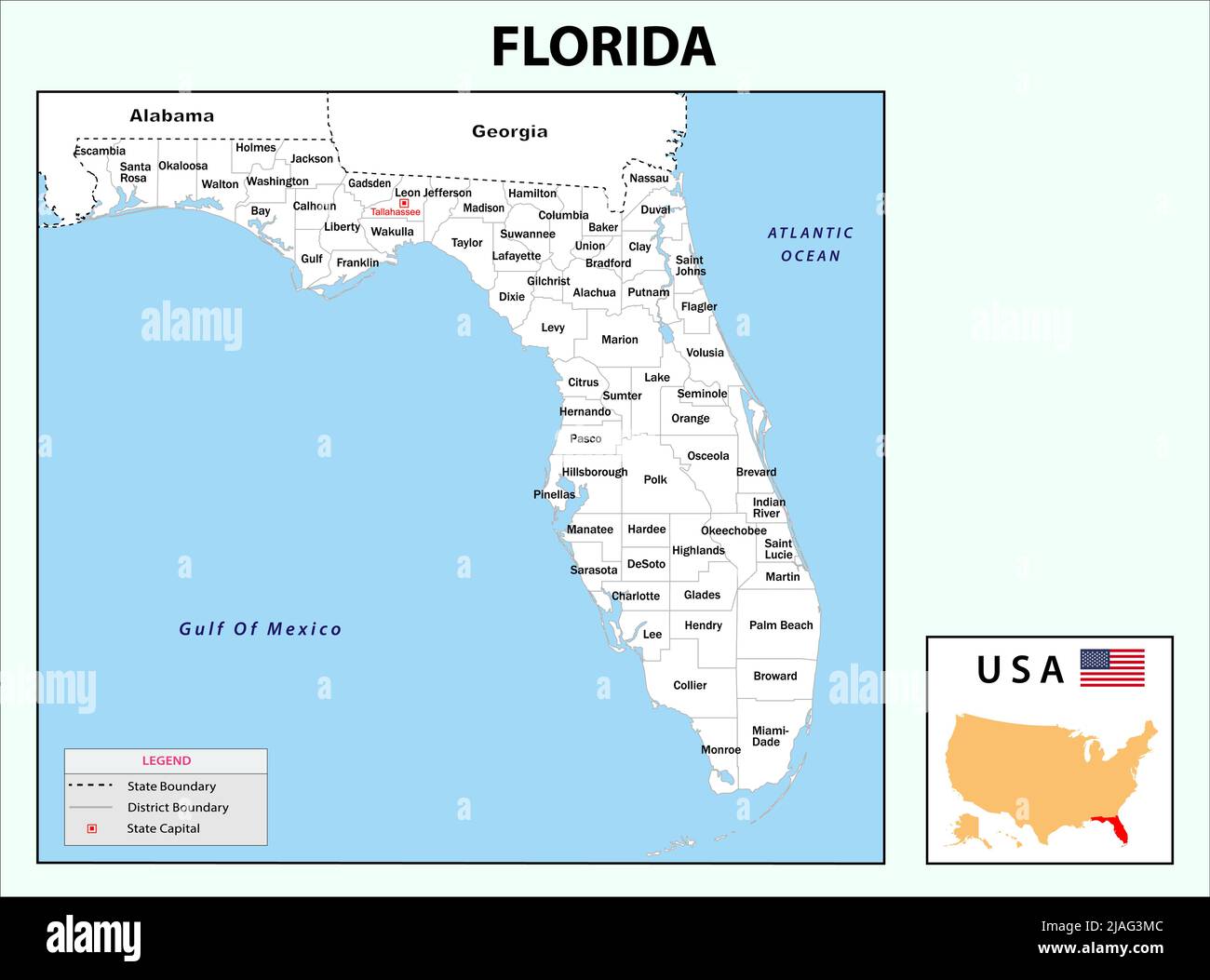 Miami florida keys map Stock Vector Images - Alamy