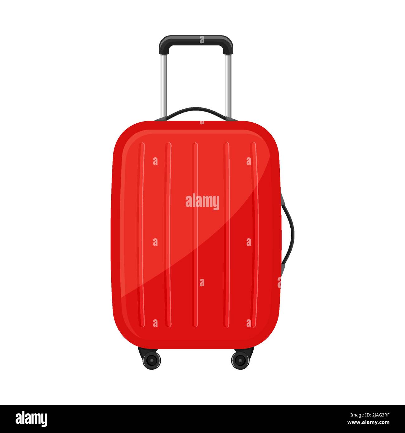 Suitcase for travel, icon isolated white background. Red luggage icon ...