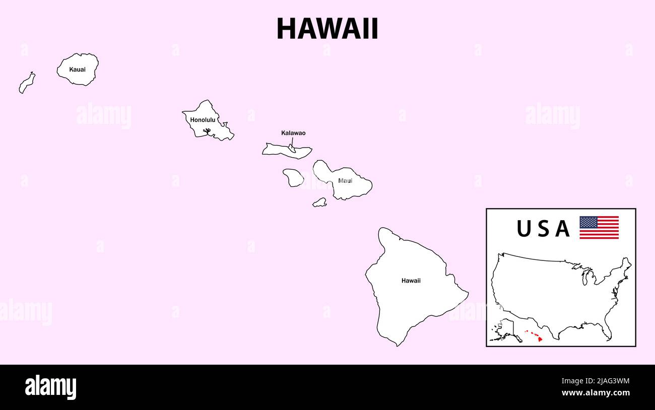 Political map of hawaii hi-res stock photography and images - Alamy