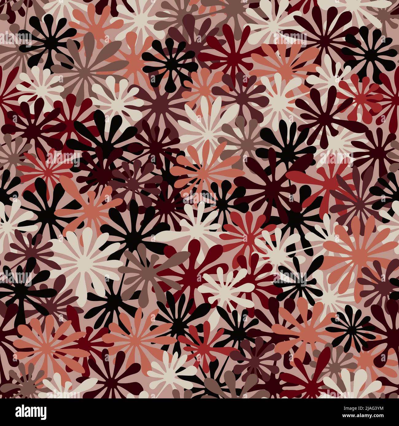 Seamless brown rust colored leaf pattern. Vector vintage autumn texture ...