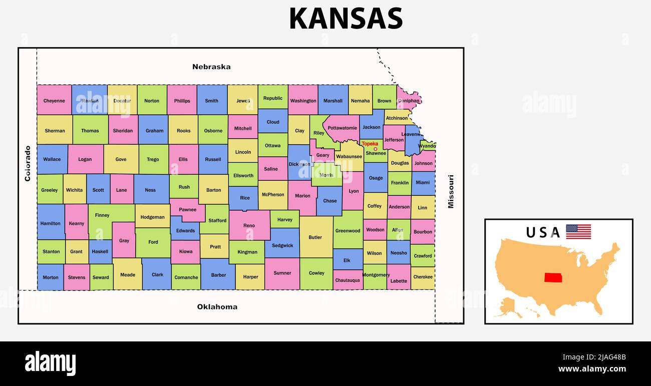 Kansas map High Resolution Stock Photography and Images - Alamy