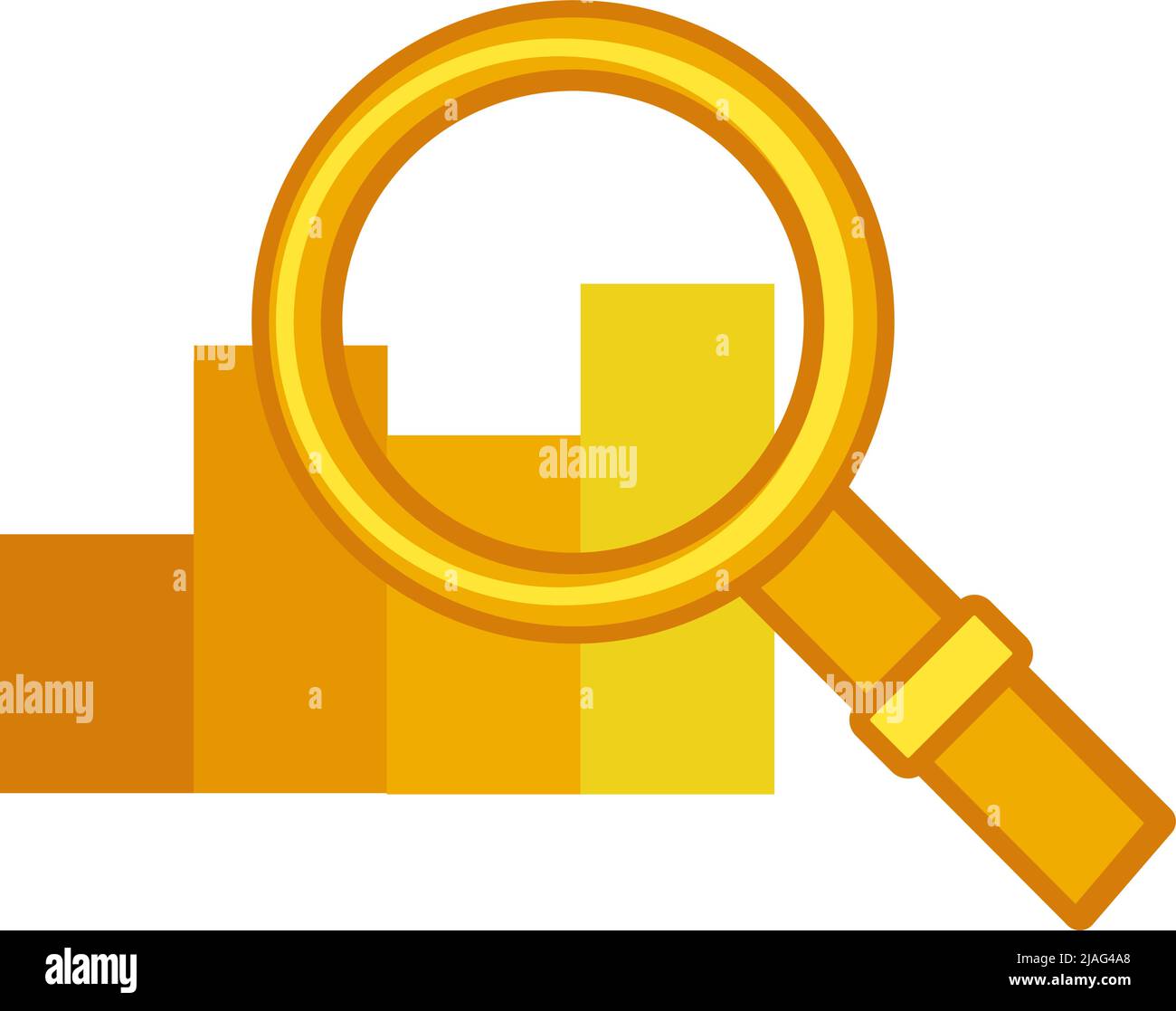 Yellow sales dynamic analysis icon on white background. Vector ...