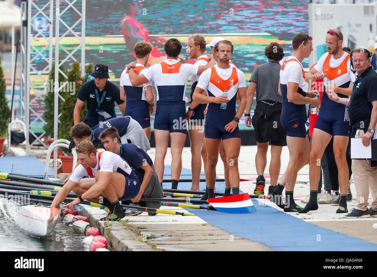 BELGRADE, SERBIA - MAY 29: Bjorn Van Den Ende, Rik Rienks, Ralf Rienks ...