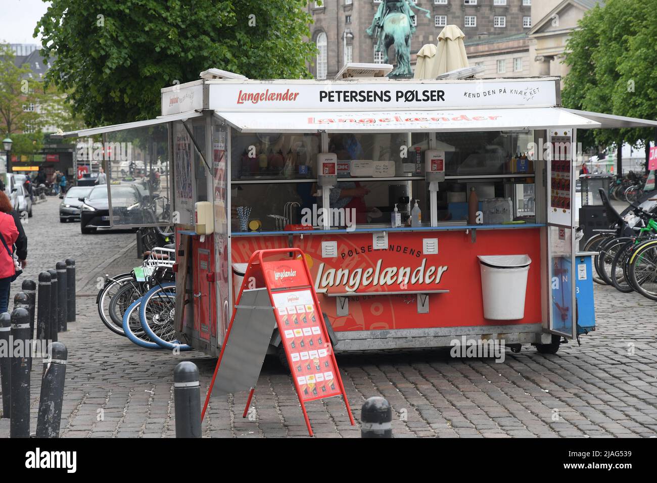 Copenhagen /Denmark/30 May 2022/Danish famous hot dog van or other ...