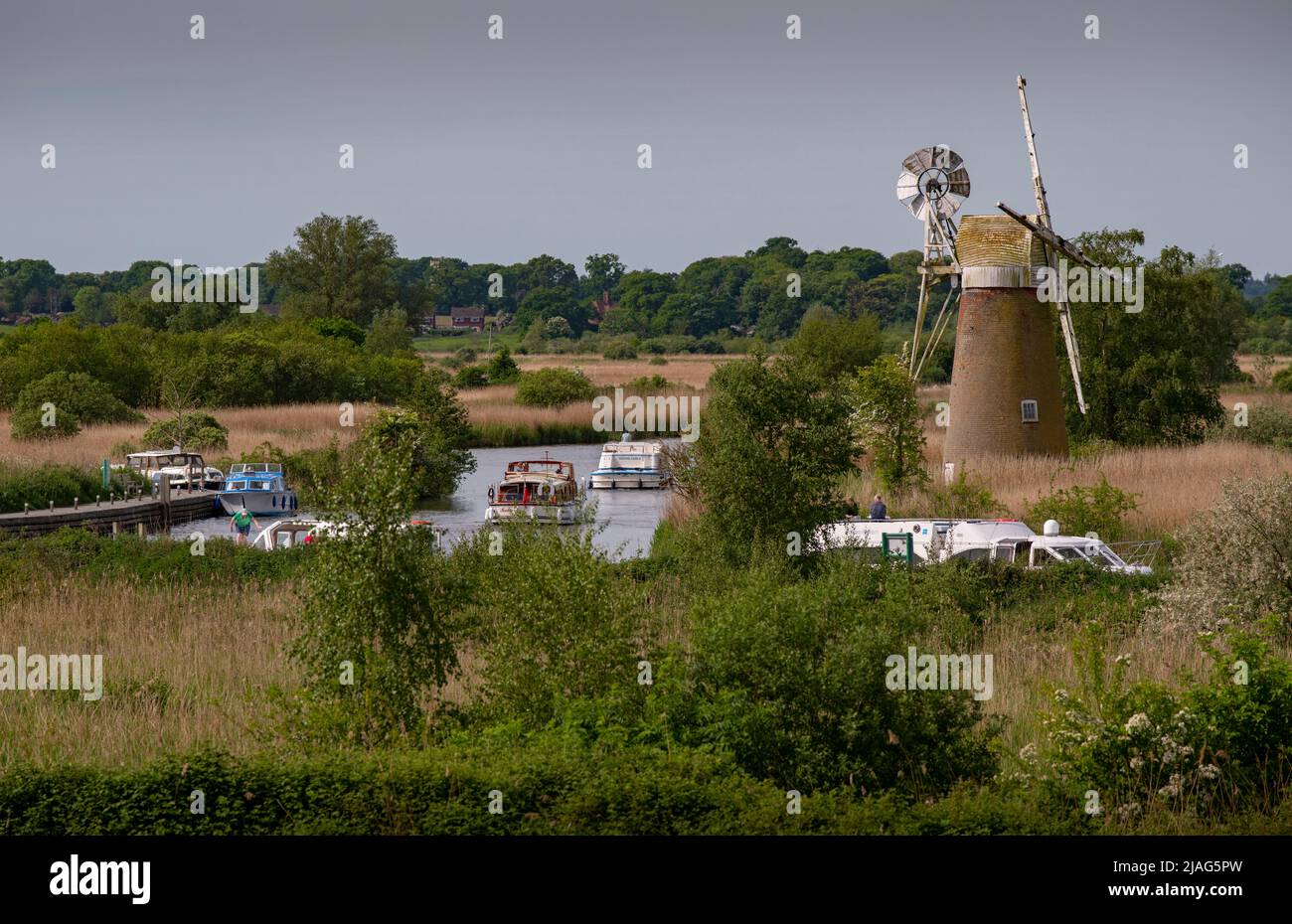 Norfolk Broads Norfolk England May 2022 The River Ant at How Hill on ...