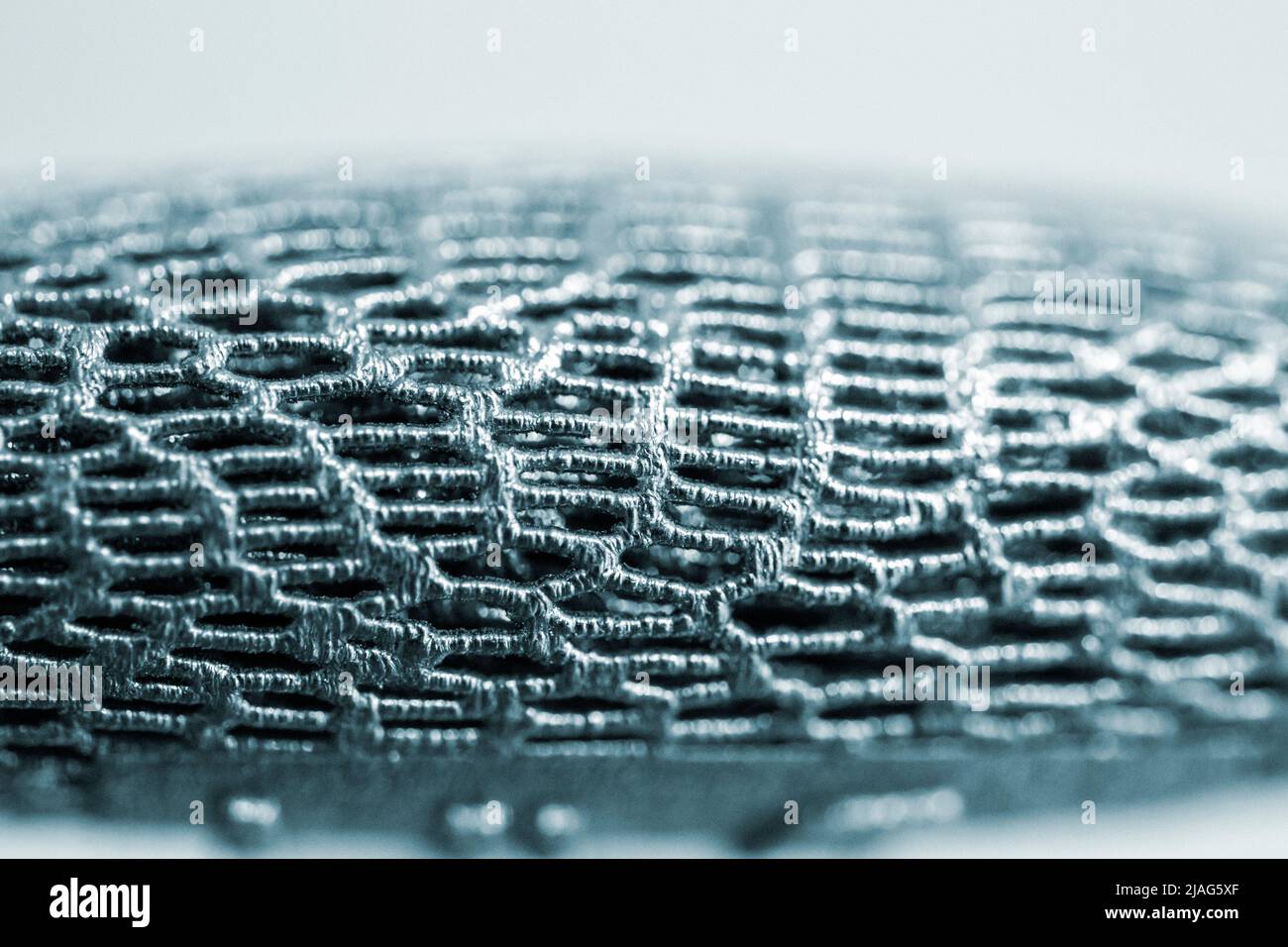 Models printed on 3D printer for metal macro. Object surface close-up ...