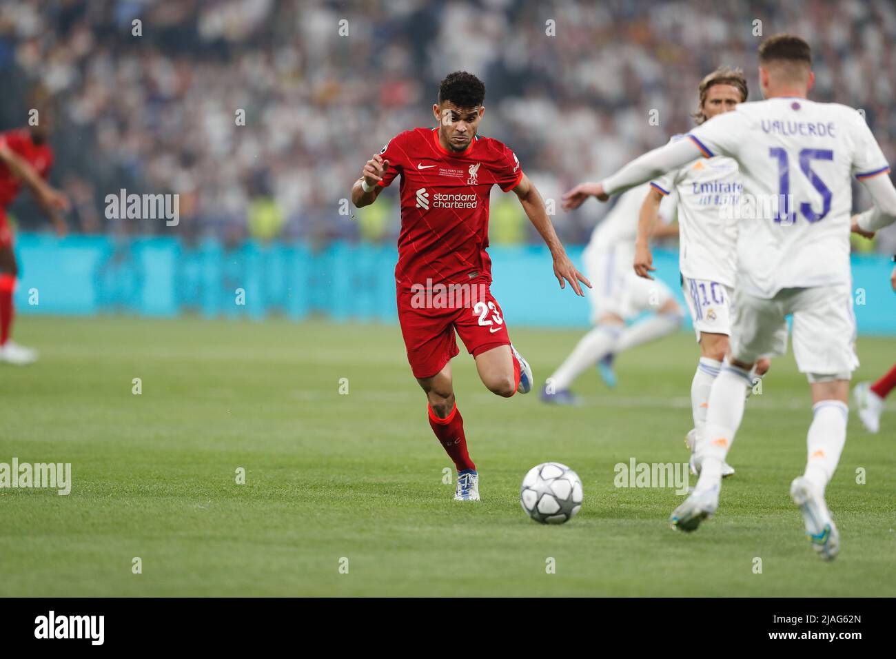 Saint-Denis, France. 28th May, 2022. Luis Diaz (Liverpool) Football ...