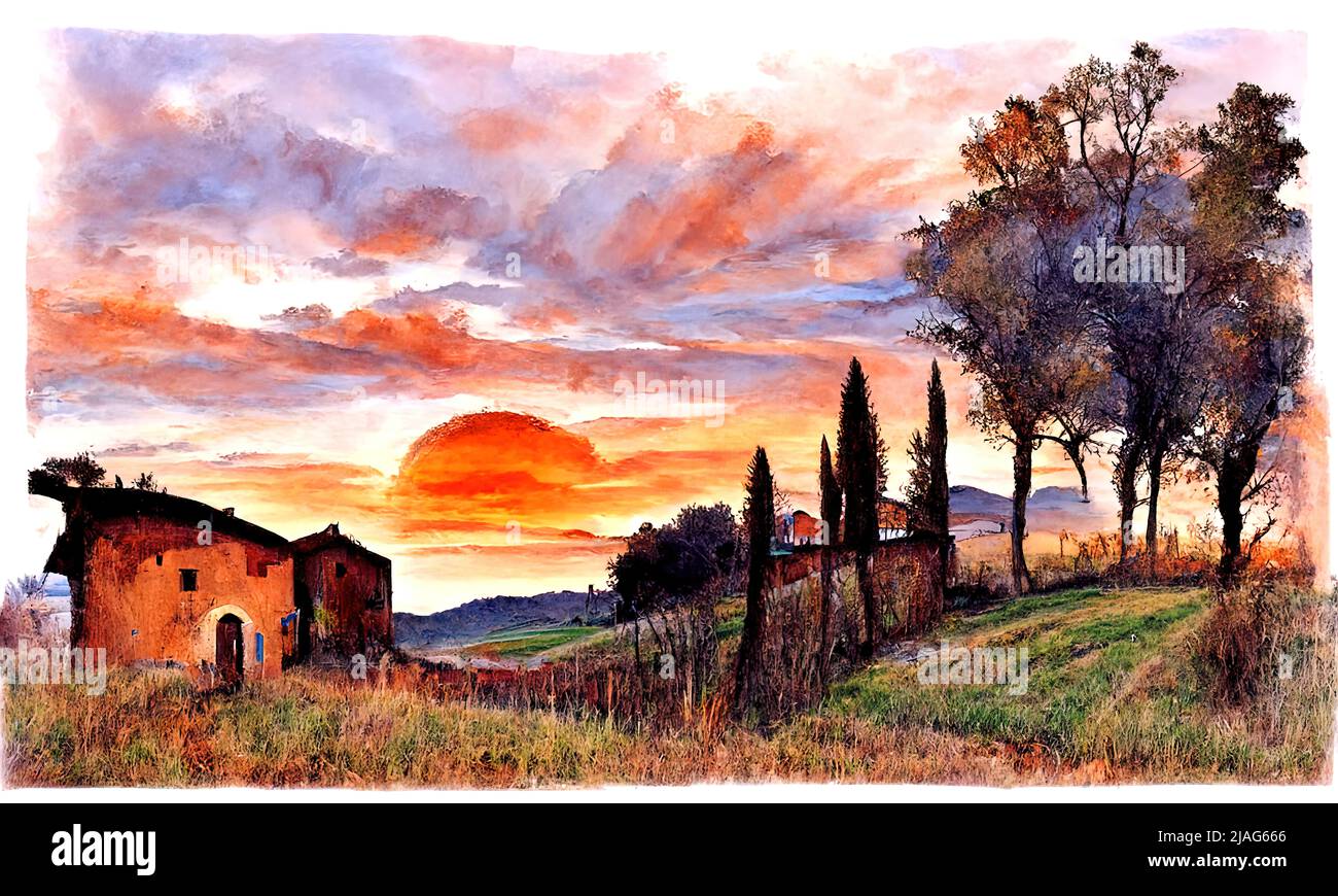 Landscapes of Tuscany Stock Photo - Alamy