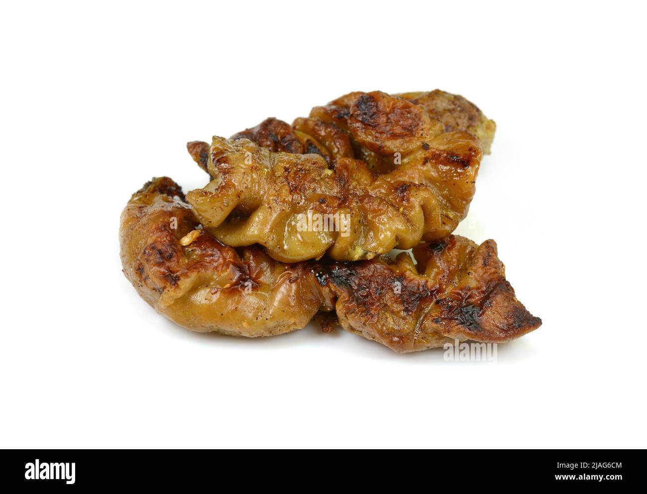 Grilled pork intestines. Normally eat with spicy sauce. Traditional and ...