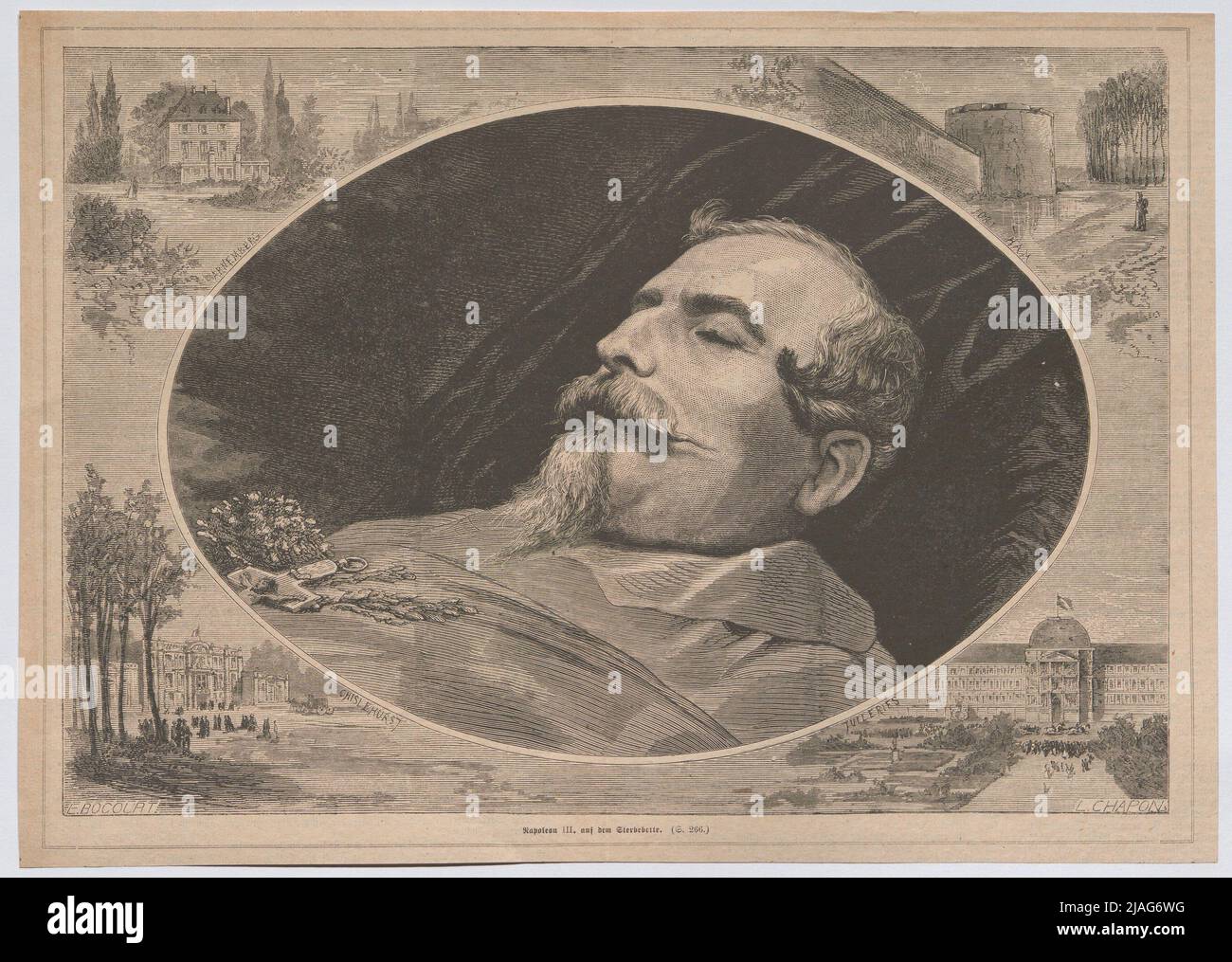 Napoleon III. On the deathbed. ".". Napoleon III on the death bed, plus ...