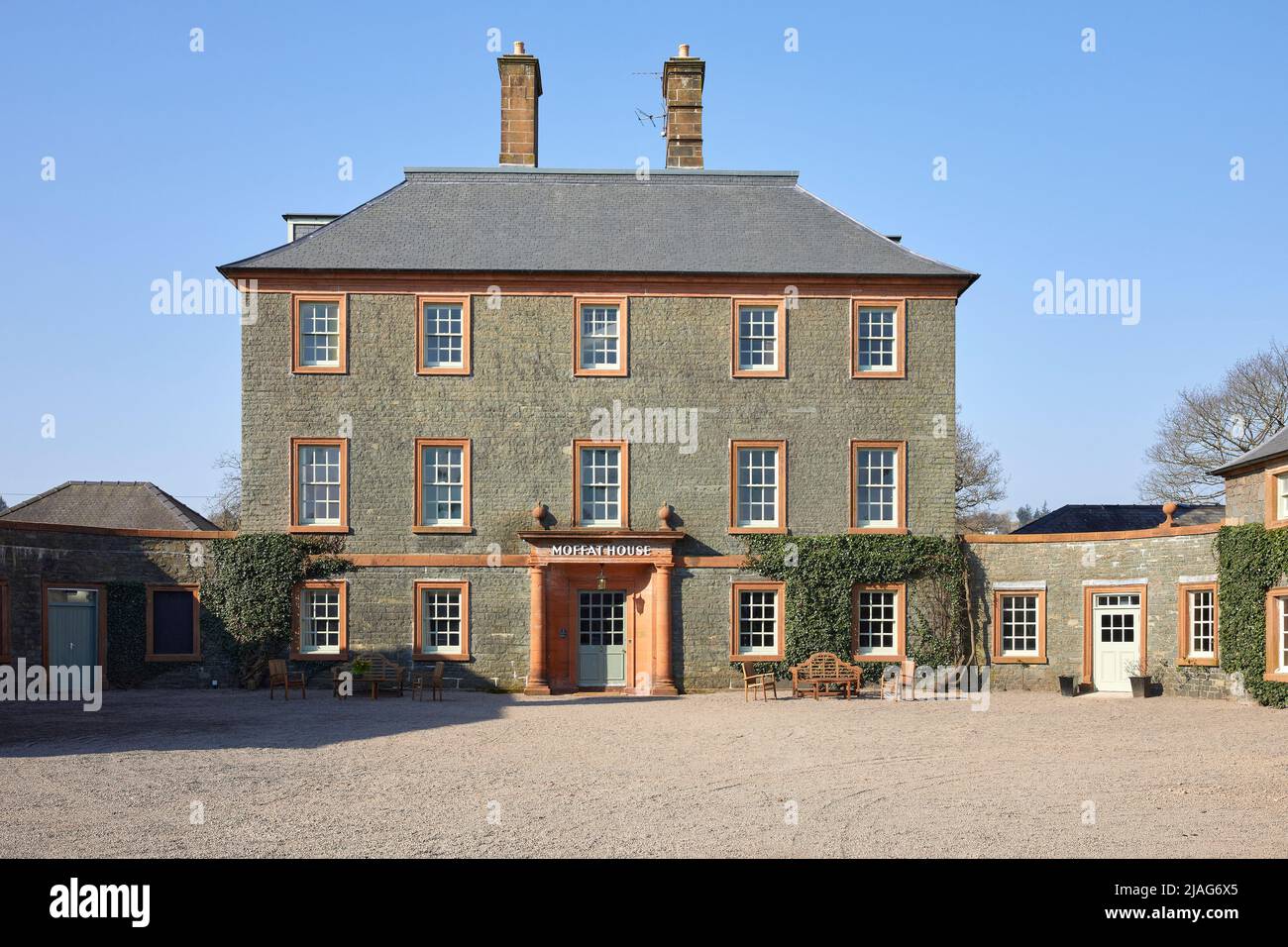 Designed by John Adam 1761-2, and built for the Earl of Hopetoun. Front ...