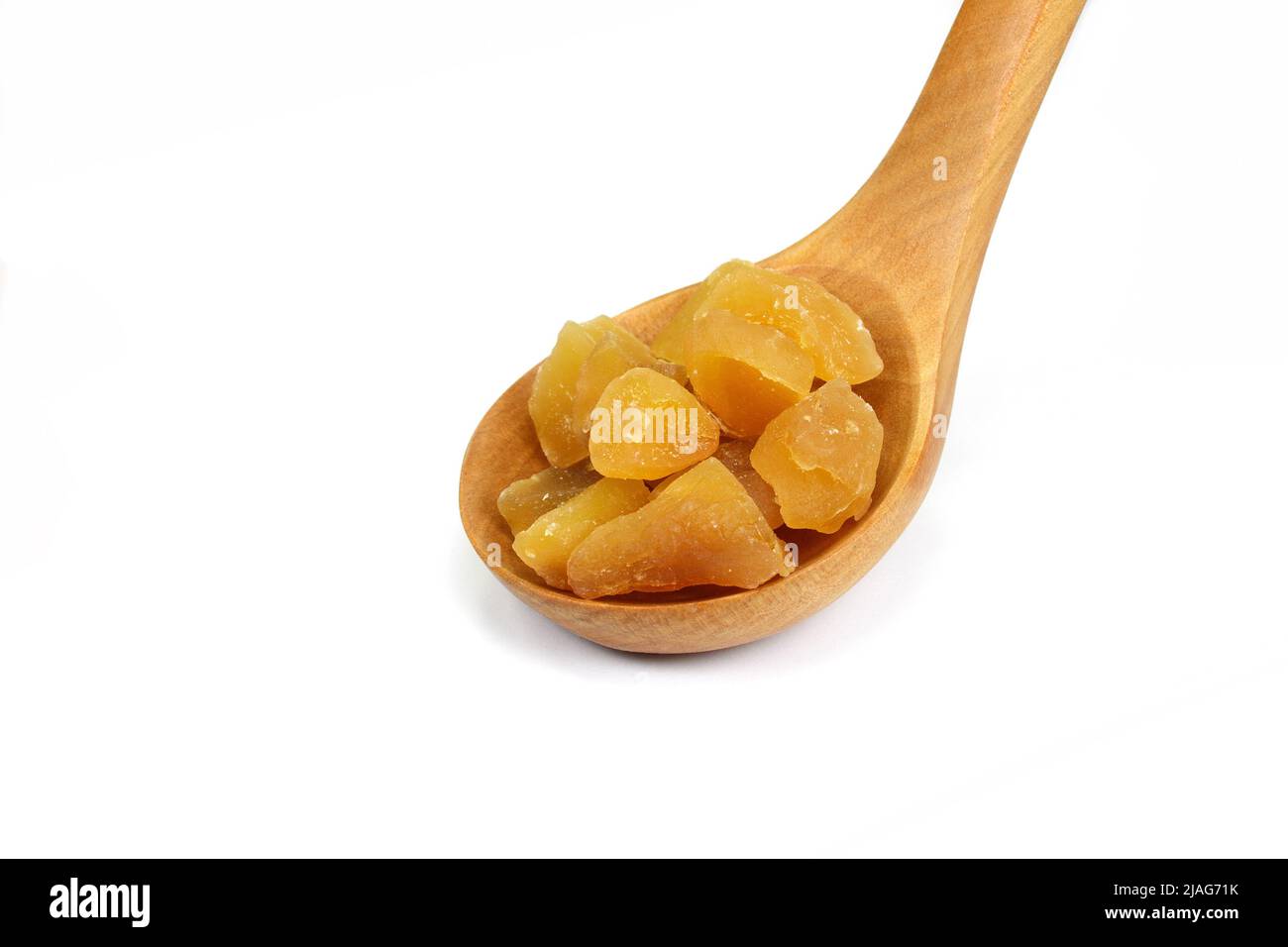 Candied ginger isolated on white background Stock Photo - Alamy