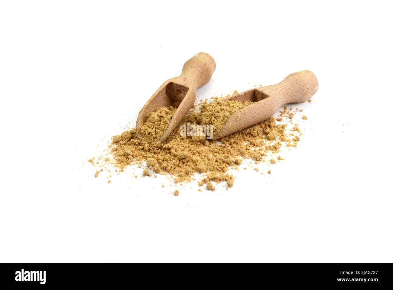 Dry ginger powder isolated on white background. Pile of dry ginger ...