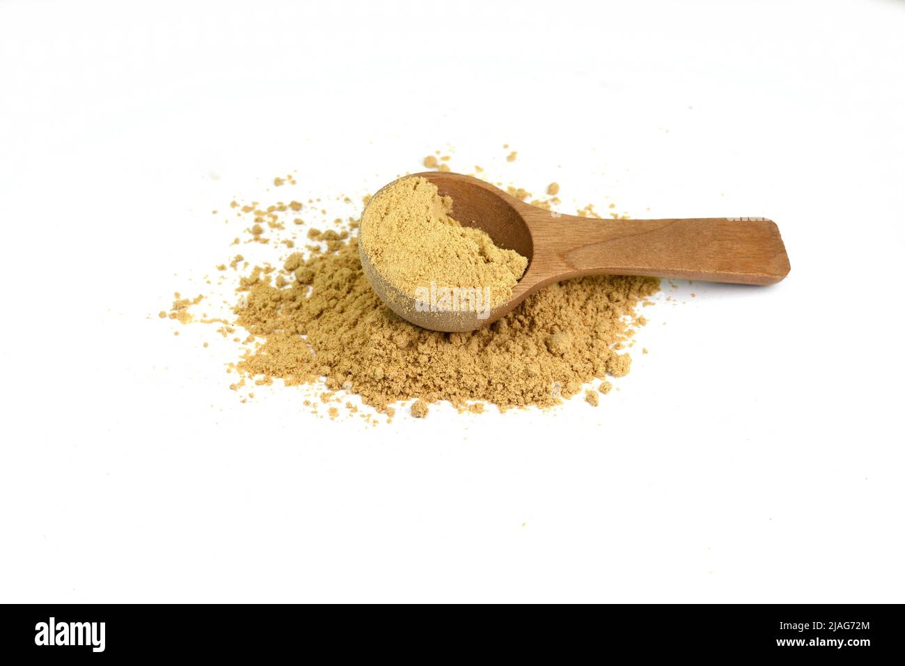 Dry ginger powder isolated on white background. Pile of dry ginger ...