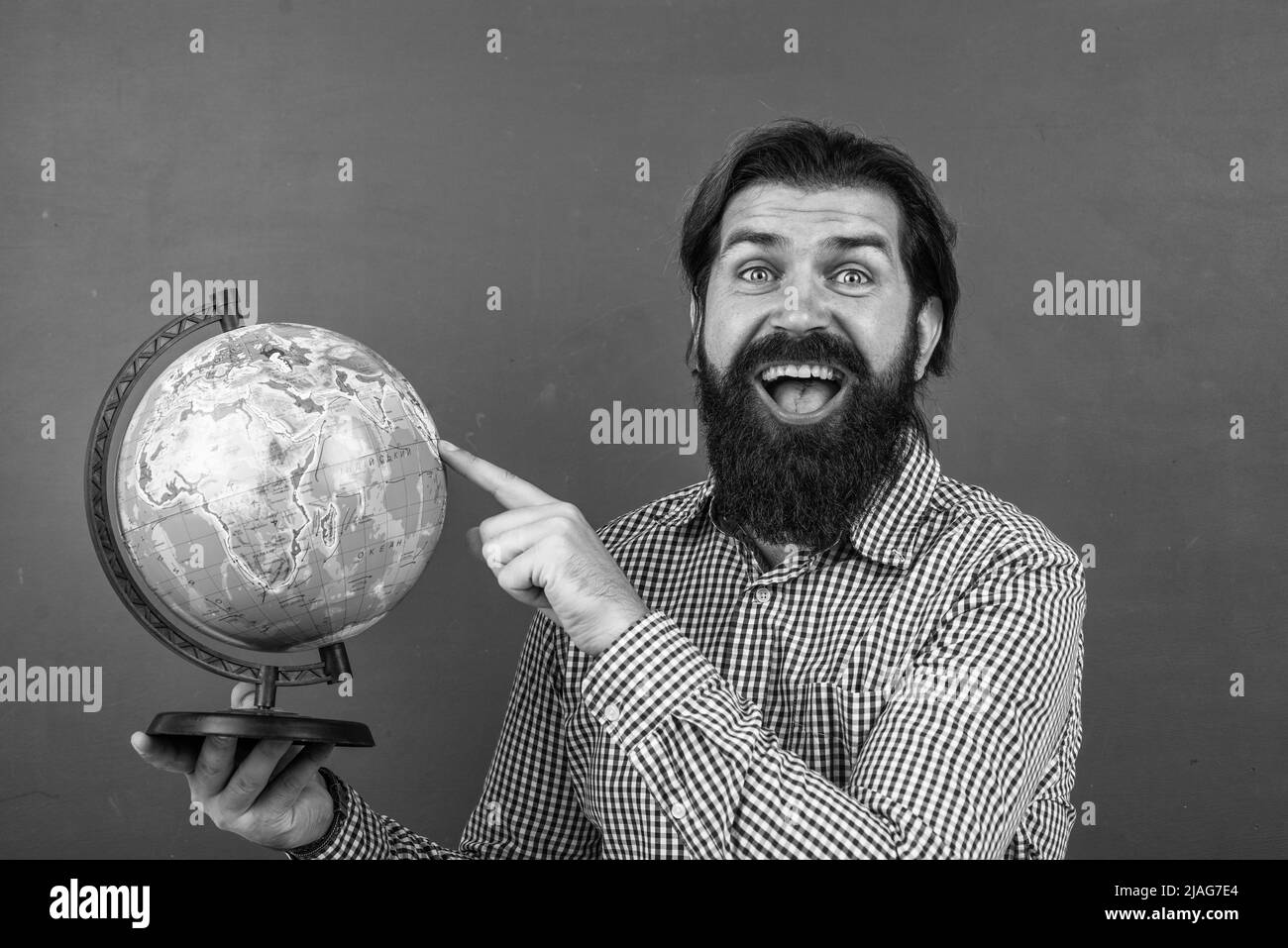 Geographer looking at map Black and White Stock Photos & Images - Alamy