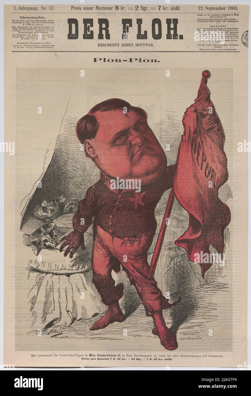 Plon-Plon. ". Prince Napoleon as" Red Prince "with the flag of the ...