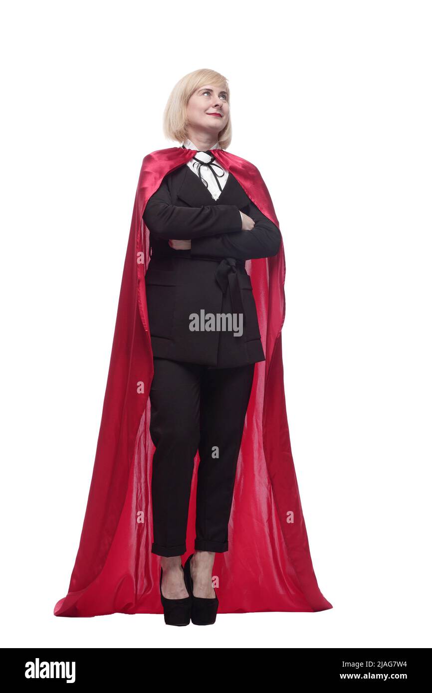 confident business woman in a superhero Cape Stock Photo - Alamy