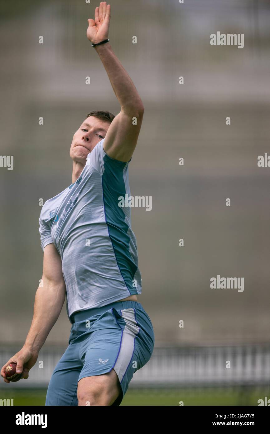 England's Matthew Potts during a nets session at Lord's Cricket Ground ...