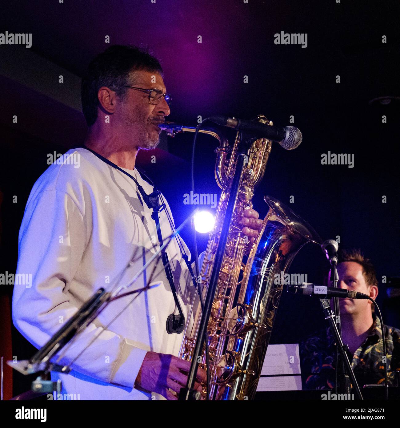 Jazz saxophone - jam session from Stroud Jazz Stock Photo - Alamy