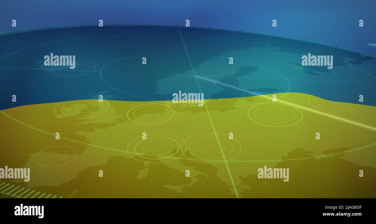 Image of radar over flag of ukraine Stock Photo - Alamy