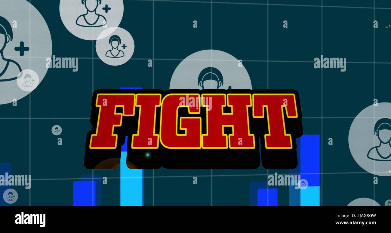 Image of fight in digital abstract space with user icons Stock Photo ...