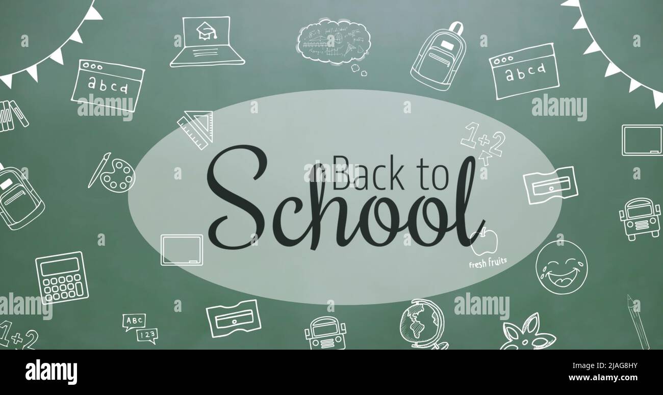 Back school text over abstract hi-res stock photography and images - Alamy