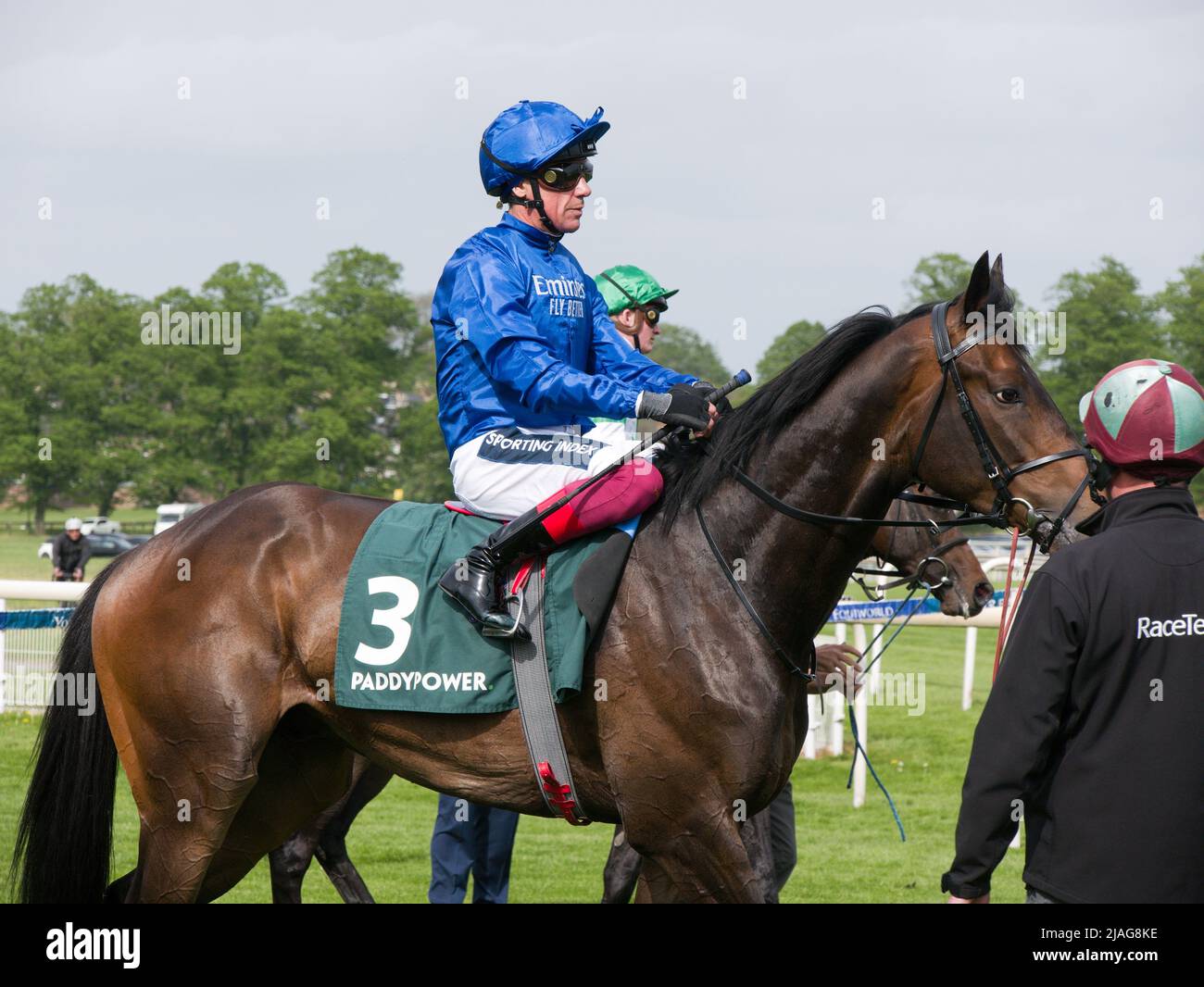 Jockey Frankie Dettori waiting to be led into the starting gates at ...