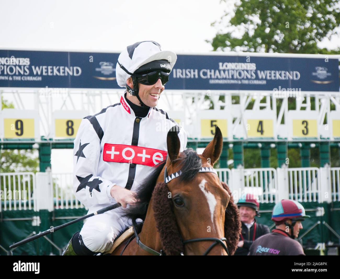 Jockey Sam James on Fast Response at York Races Stock Photo - Alamy