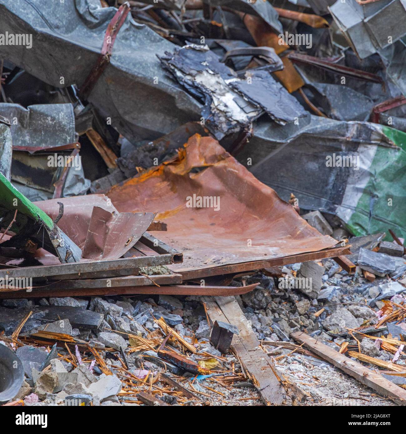 Big Bunch of Demolition Debris at Construction Site Stock Photo - Alamy