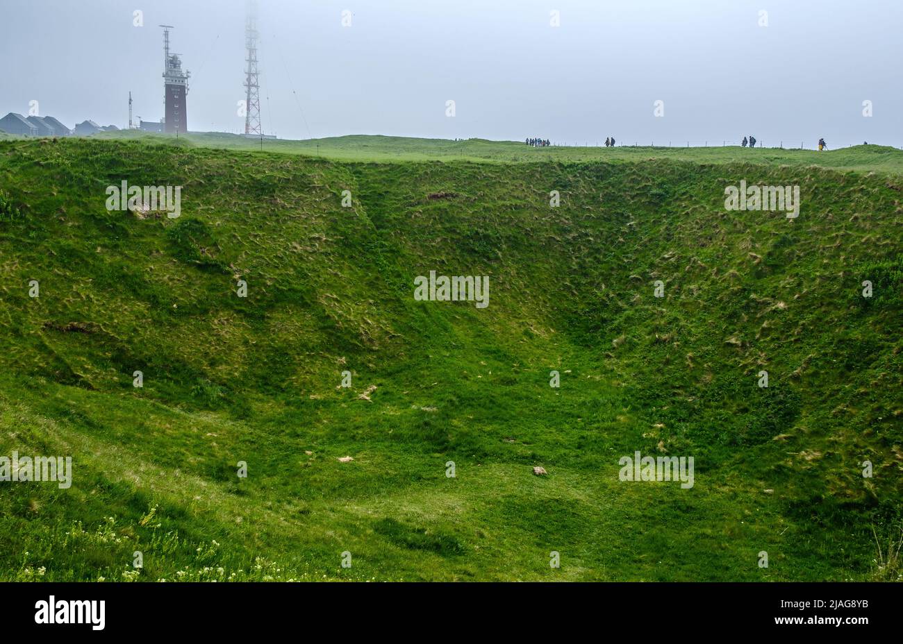 Giant crater left by British explosion of munitions on German island of ...