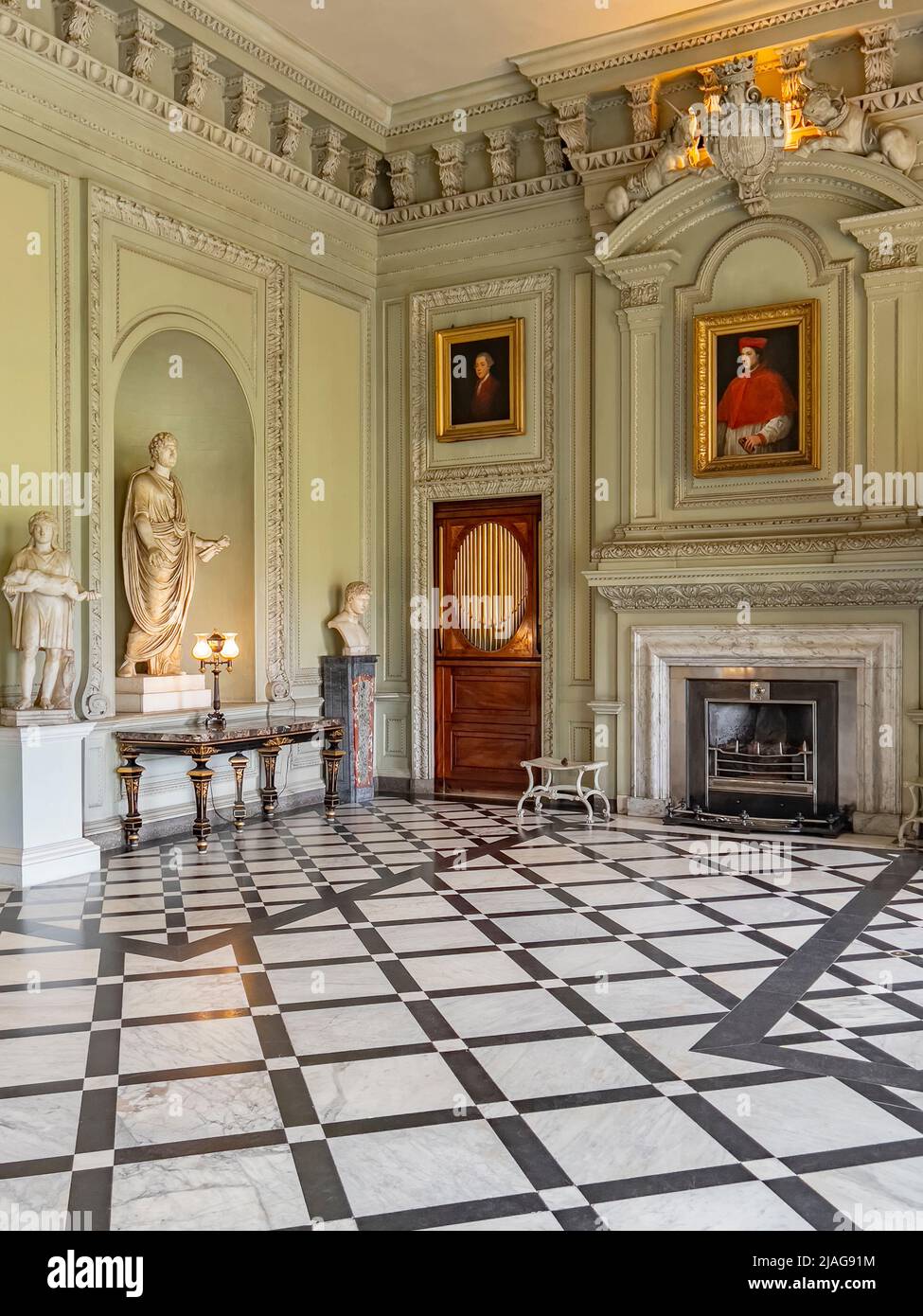 The Marble Hall at Petworth House in West Sussex, United Kingdom ...