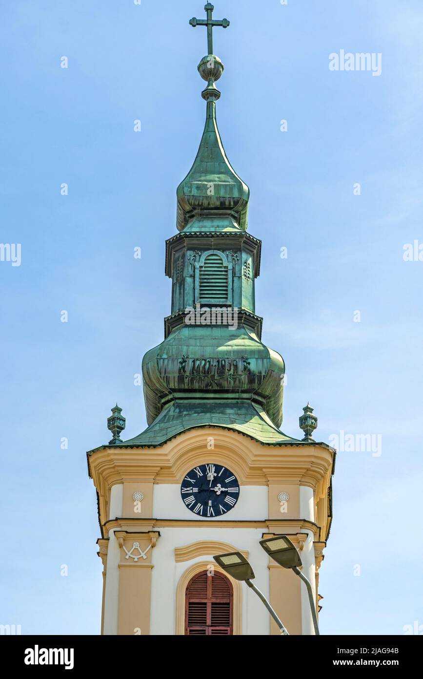 Clock Tower at Slovak Evangelical Church Building in Stara Pazova Stock ...