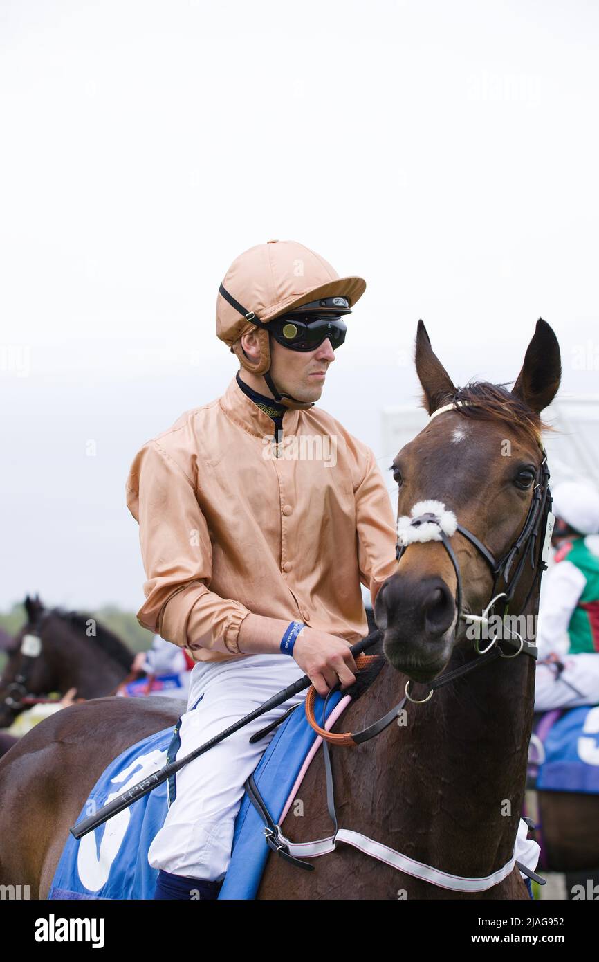 Jockey Kevin Stott on Eidikos at York Races Stock Photo - Alamy