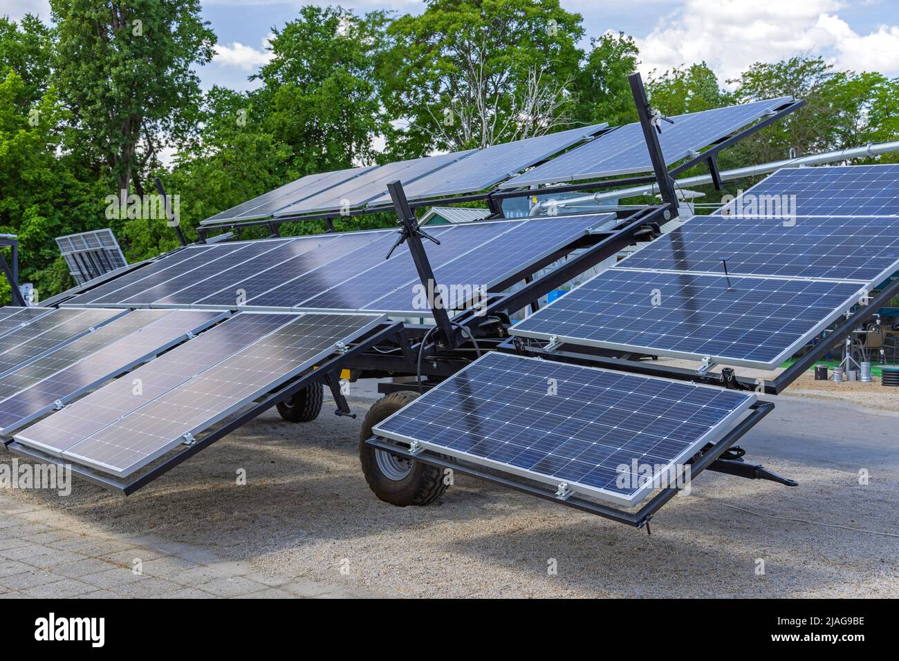 Large Solar Panels Trailer Mobile Power Solution Stock Photo - Alamy