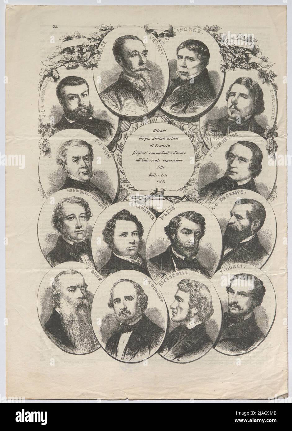 Ritratti dei piu distini artisti di francia francia francia freglia d ...