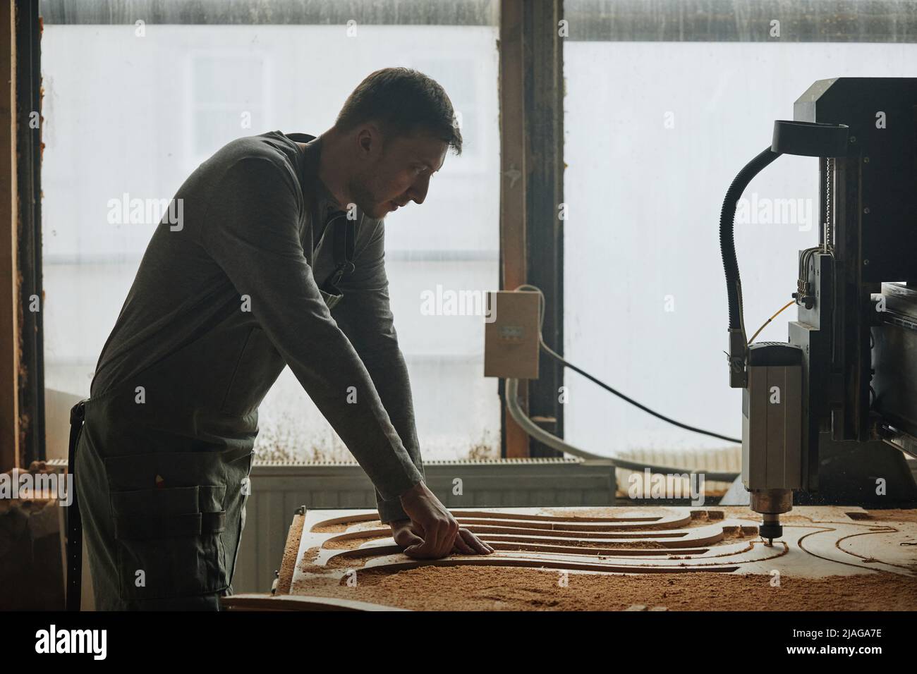 Male carpenter silhouette hi-res stock photography and images - Alamy