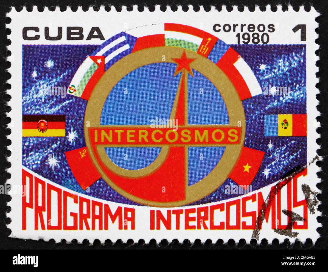 CUBA - CIRCA 1980: a stamp printed in the Cuba shows Emblem, National ...